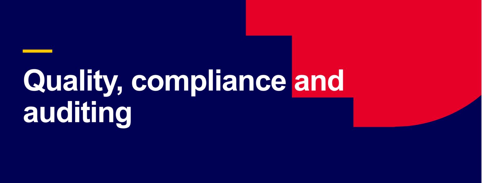 Quality, compliance and auditing - VE Design Team